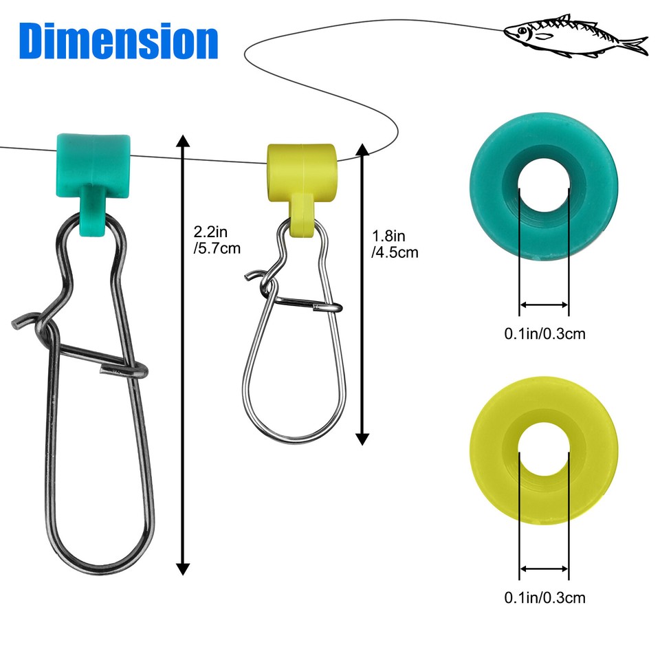 50/100x Heavy Duty Fishing Sinker Slide Duo Lock Snap Fish Finder ...