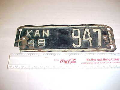Original 1948 Kansas Motorcycle License Plate - 947 - KS plates | eBay