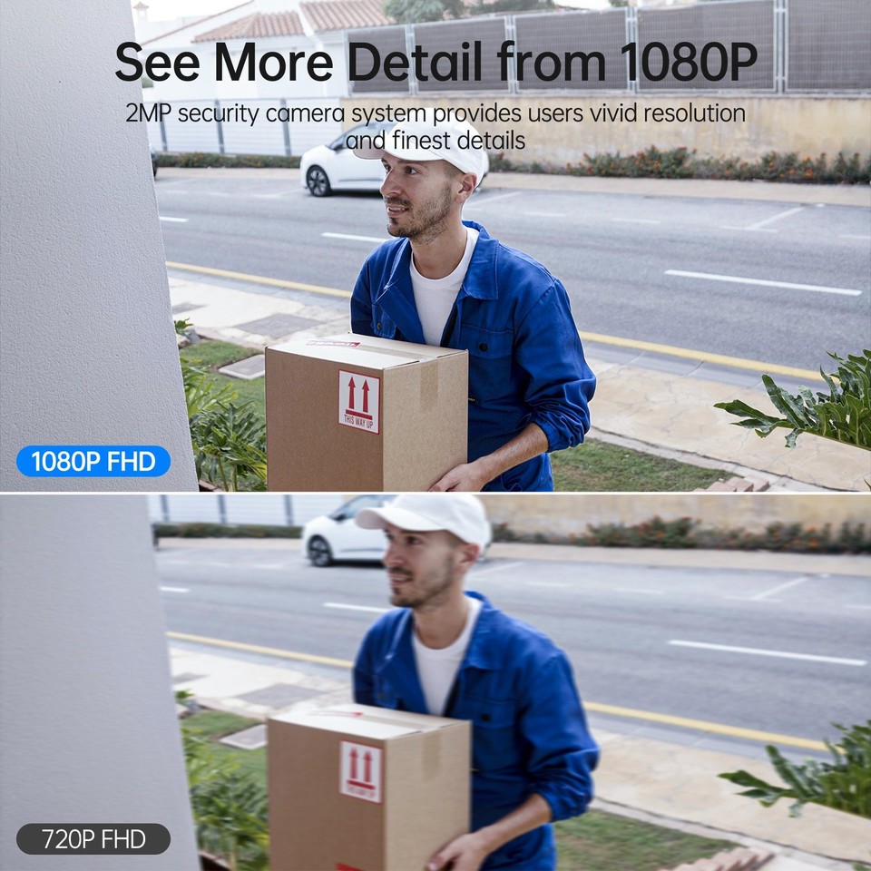 2MP Wireless Security Camera System Outdoor 360° PT 10CH H.265 CCTV ...