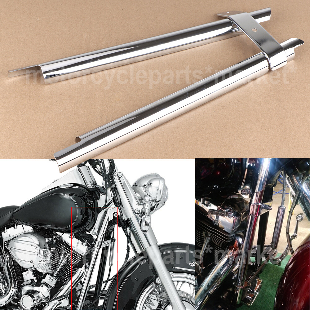 Frame Cover Front Chrome Down Tube Cover For Harley Softail Fat Boy ...