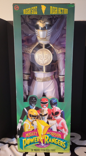 White Ranger 36" Poseable Mega Sized Figure POWER RANGERS 1994 Action ...