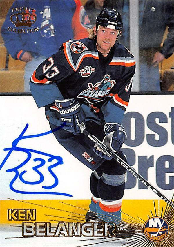 Ken Belanger autographed Hockey Card (New York Islanders, SC) 1997 ...