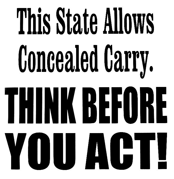 Concealed Carry Gun -Window sticker Car/RV/Quad/Hunting/Gun/Outdoor ...