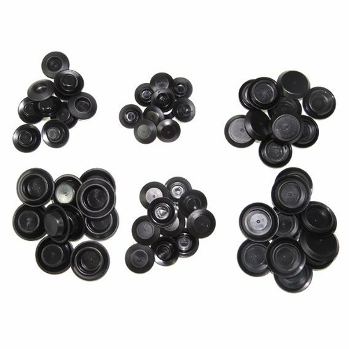 120 Piece Flush Mount Black Plastic Hole Plug Assortment Auto Body ...
