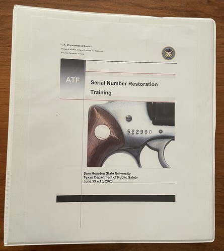 ATF Serial Number Restoration Training Manual 2023. 10 Chapters Large ...