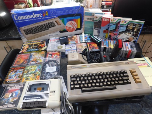COMMODORE 64 C64 BREADBIN COMPUTER BOXED inc , JOYSTICK , TAPE DECK ...