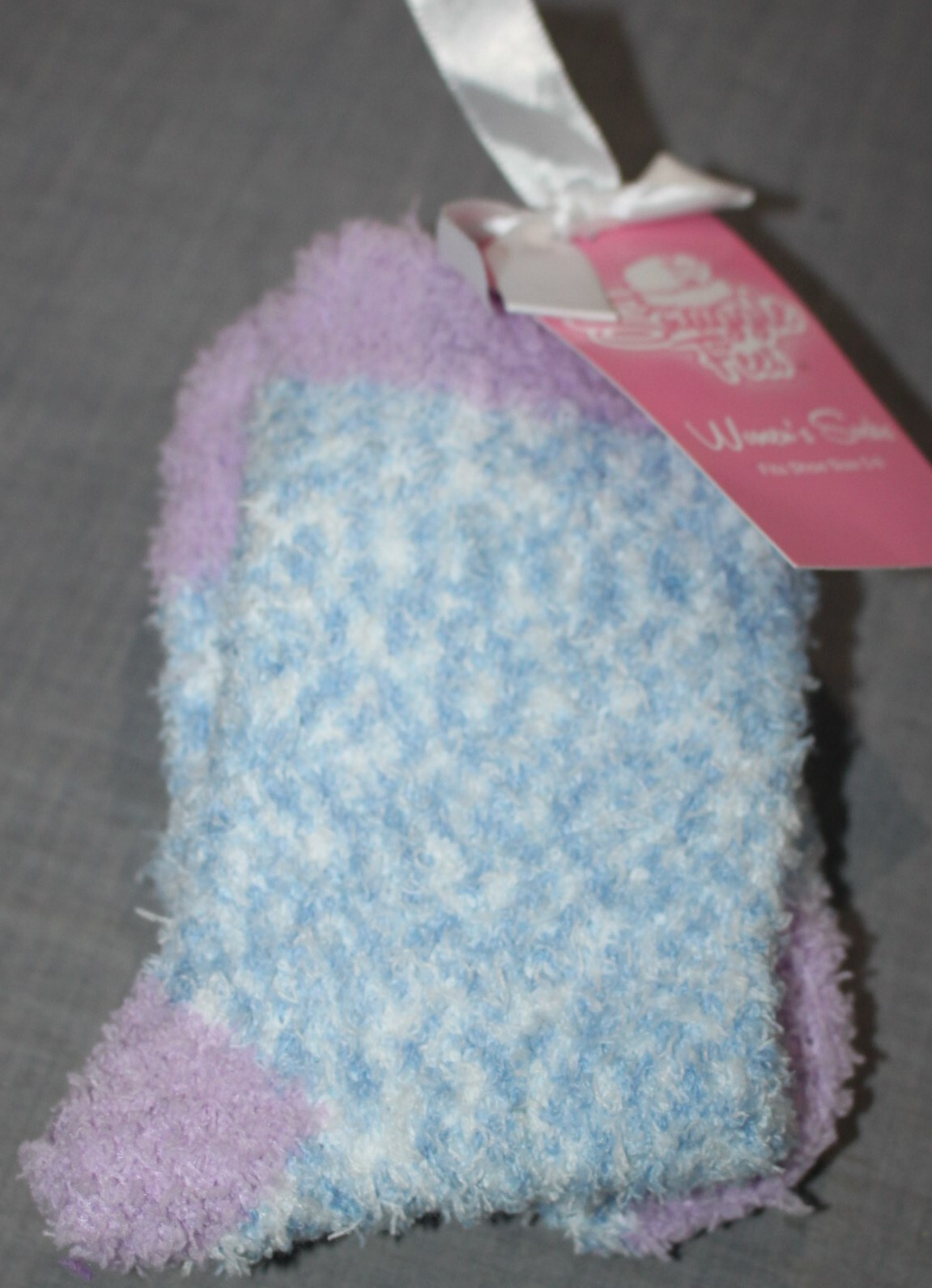 Snuggle Feet Womens Blue & Purple Soft Cozy & Warm Fuzzy Socks - Shoe ...