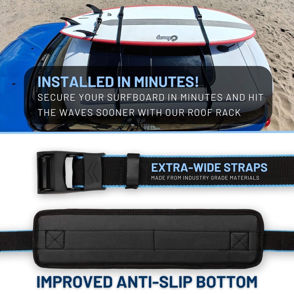 Hang 11 Surfboard Roof Rack, Premium Surfboard Car Rack, Carries up to ...