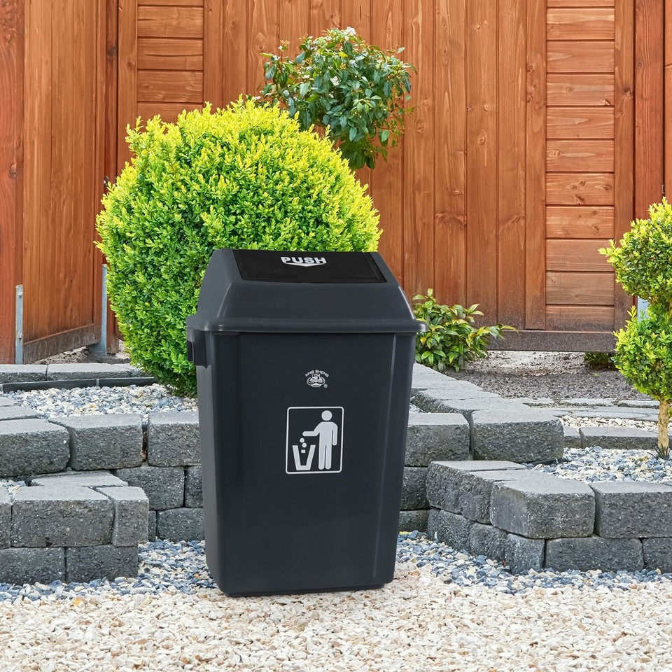 Idotry 18 Gallon Trash Can Plastic Kitchen Garbage Bin w/ Swing-Top ...