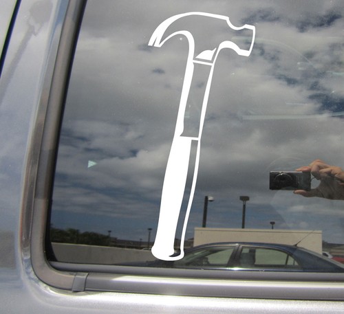Curved Claw Hammer - Carpenter Laborer Car Window Vinyl Decal Sticker ...
