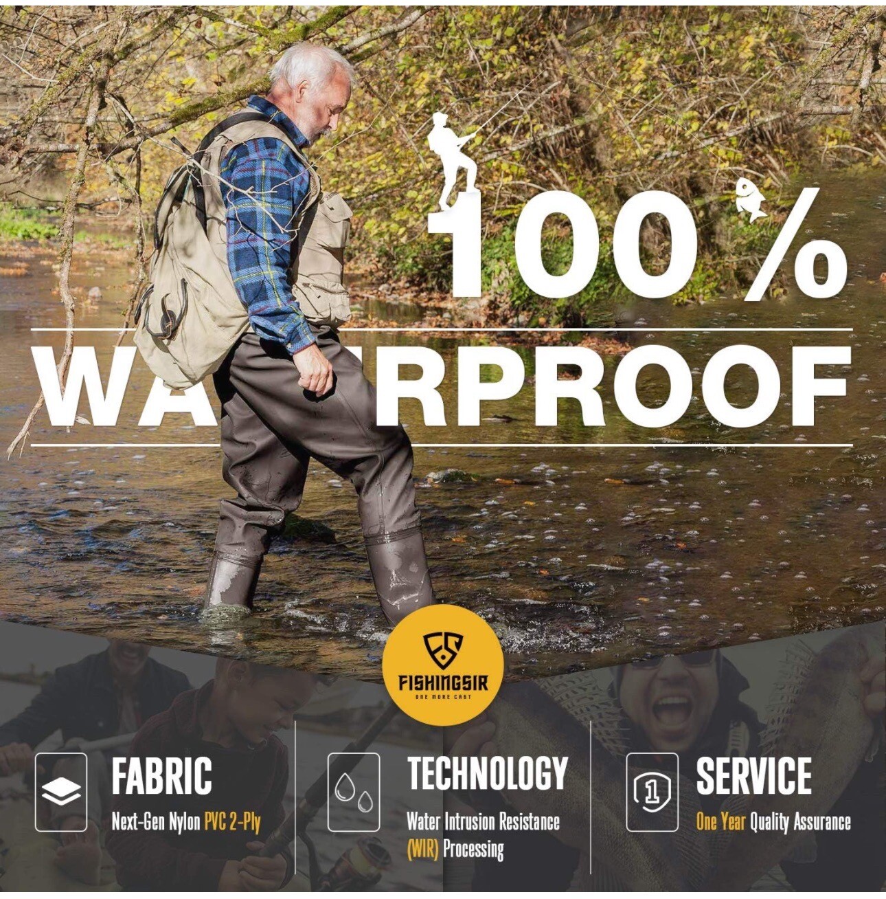 Fishing Waders Chest Waterproof Nylon Fishingsir Bootfoot Jumpsuit 1PC Size 38 S | eBay