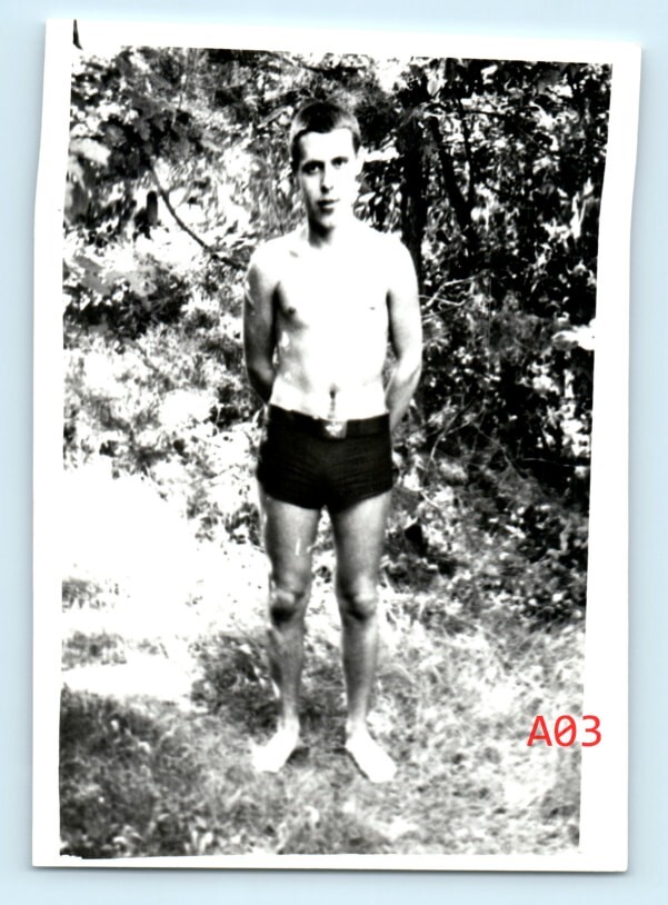 PHOTO Shirtless man Soldier Bulge Torso male tummy swimming trunks gay ...