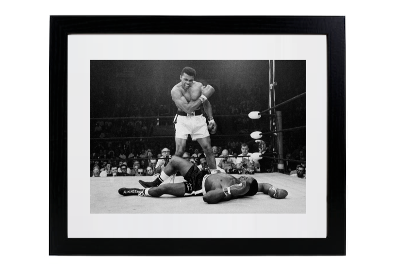 MUHAMMAD ALI KNOCKS OUT Sonny Liston Matted & Framed Boxing KO Picture ...