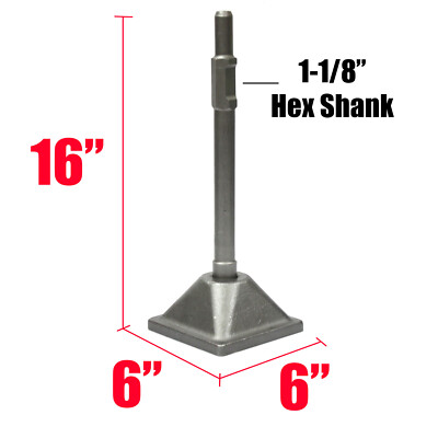 Jack Hammer Soil Compactors Dirt Tamper 1-1/8" Shank 6"x 6" Tamping ...