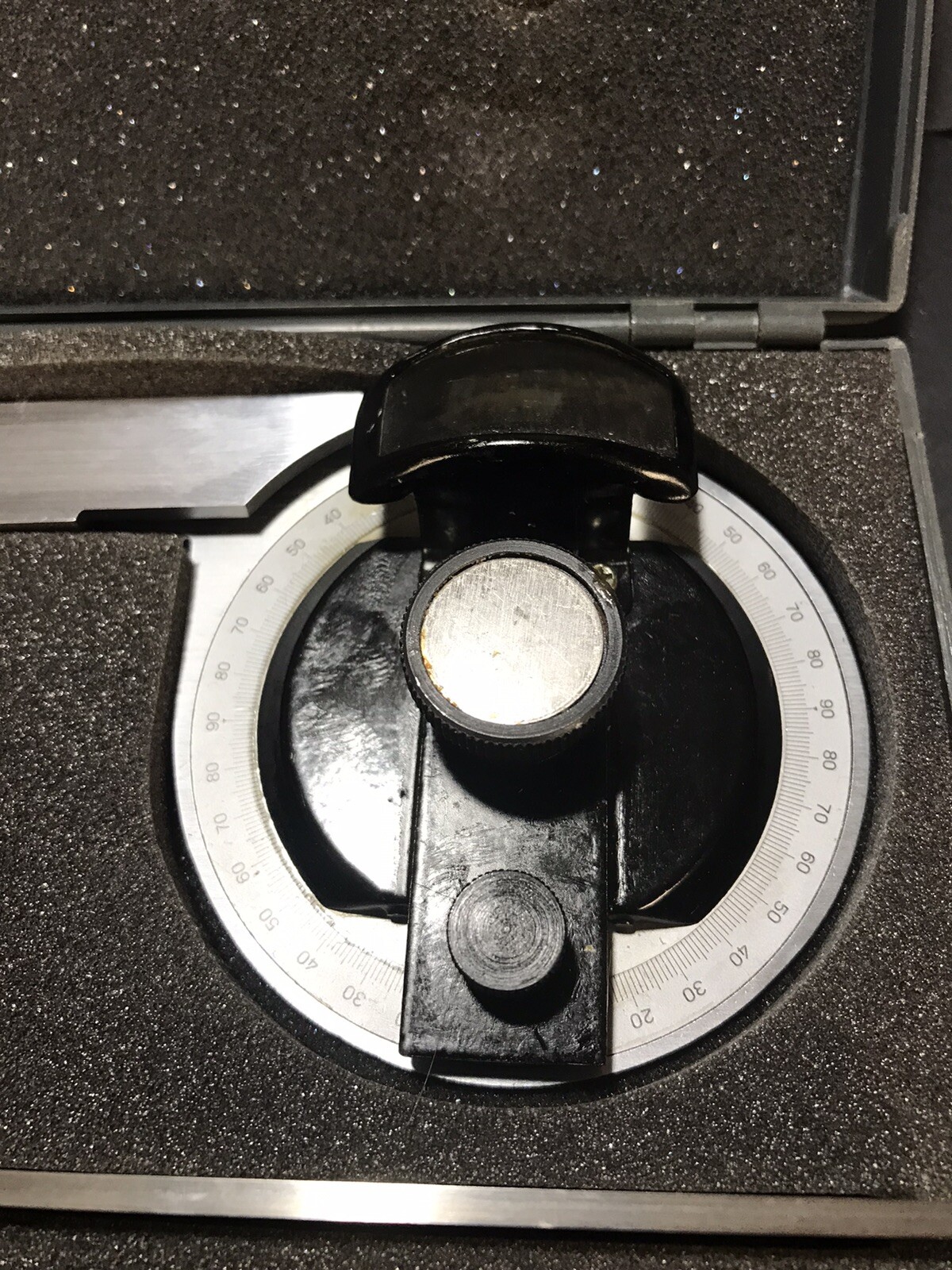 Universal Stainless Steel Bevel Protractor with Magnifier Lens In Case ...