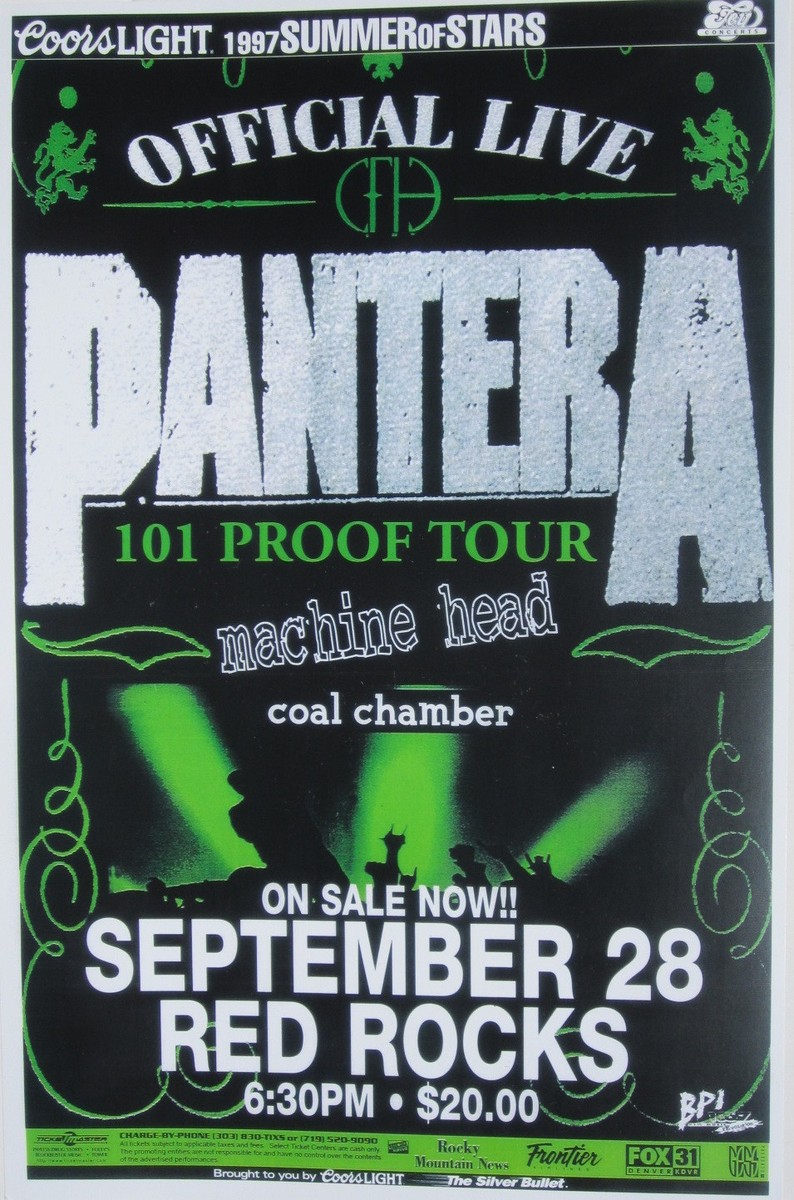 Pantera Concert Poster Pantera Concert Winnipeg Feb 16 2024 Canada