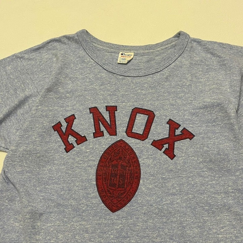 k439 80s Vintage Made in America Trico Tag Champion Soaked Heather KNOX ...