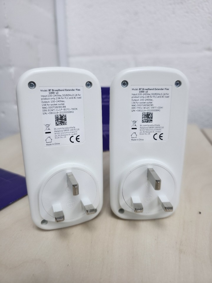 BT Broadband Extender Flex 1000 Powerline Adapter Kit 2 Adapters | eBay UK