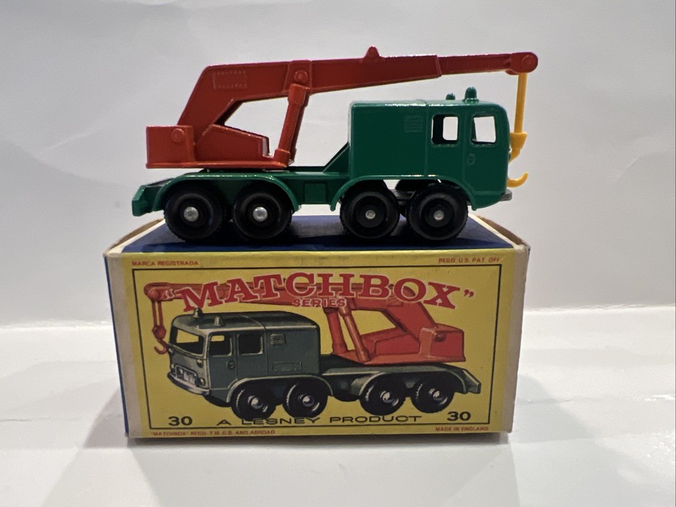 Vintage LESNEY MATCHBOX Series No 30 8 Wheel Crane In Complete Box Nice ...
