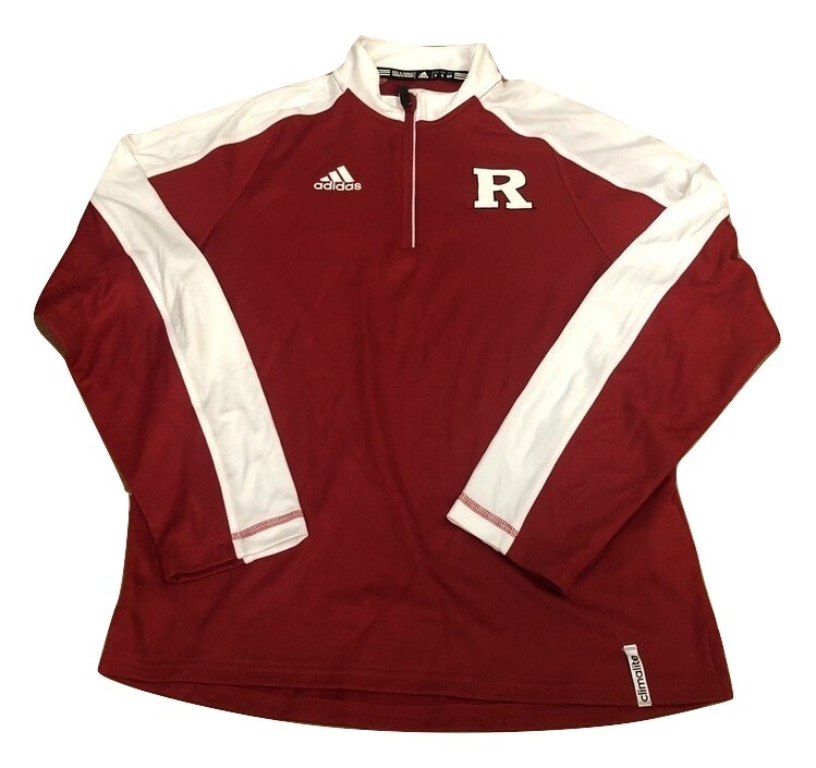 Adidas NCAA Rutgers 1/4 Zip Long-Sleeve Top Red/White 6702a | eBay