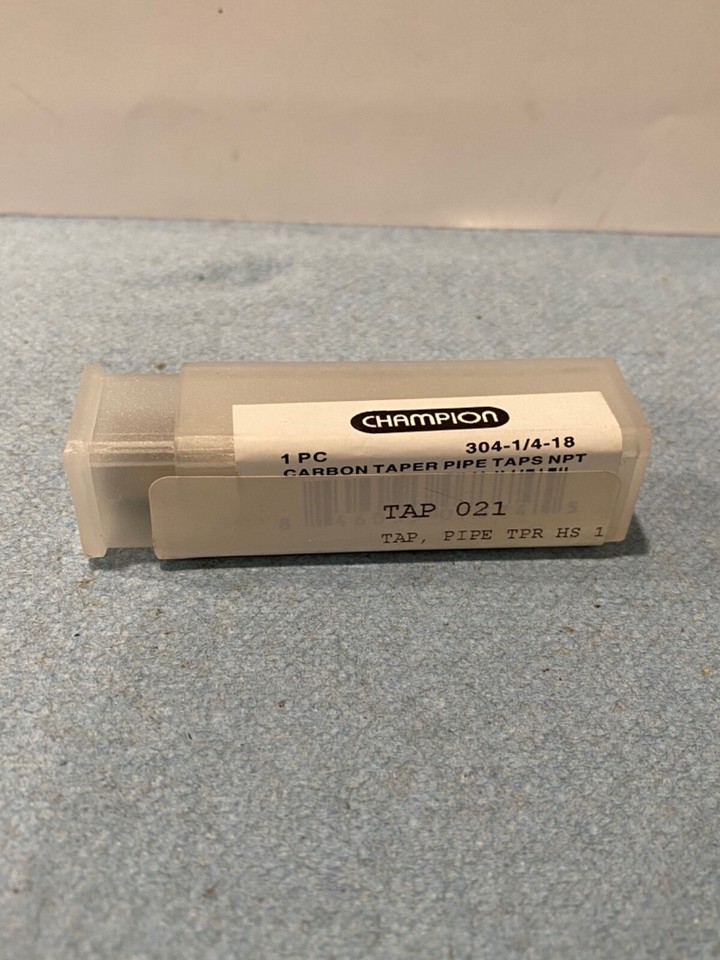 CHAMPION 304-1/4-18 CARBON STEEL TAPER PIPE TAP NPT-18 TPI (Threads per ...
