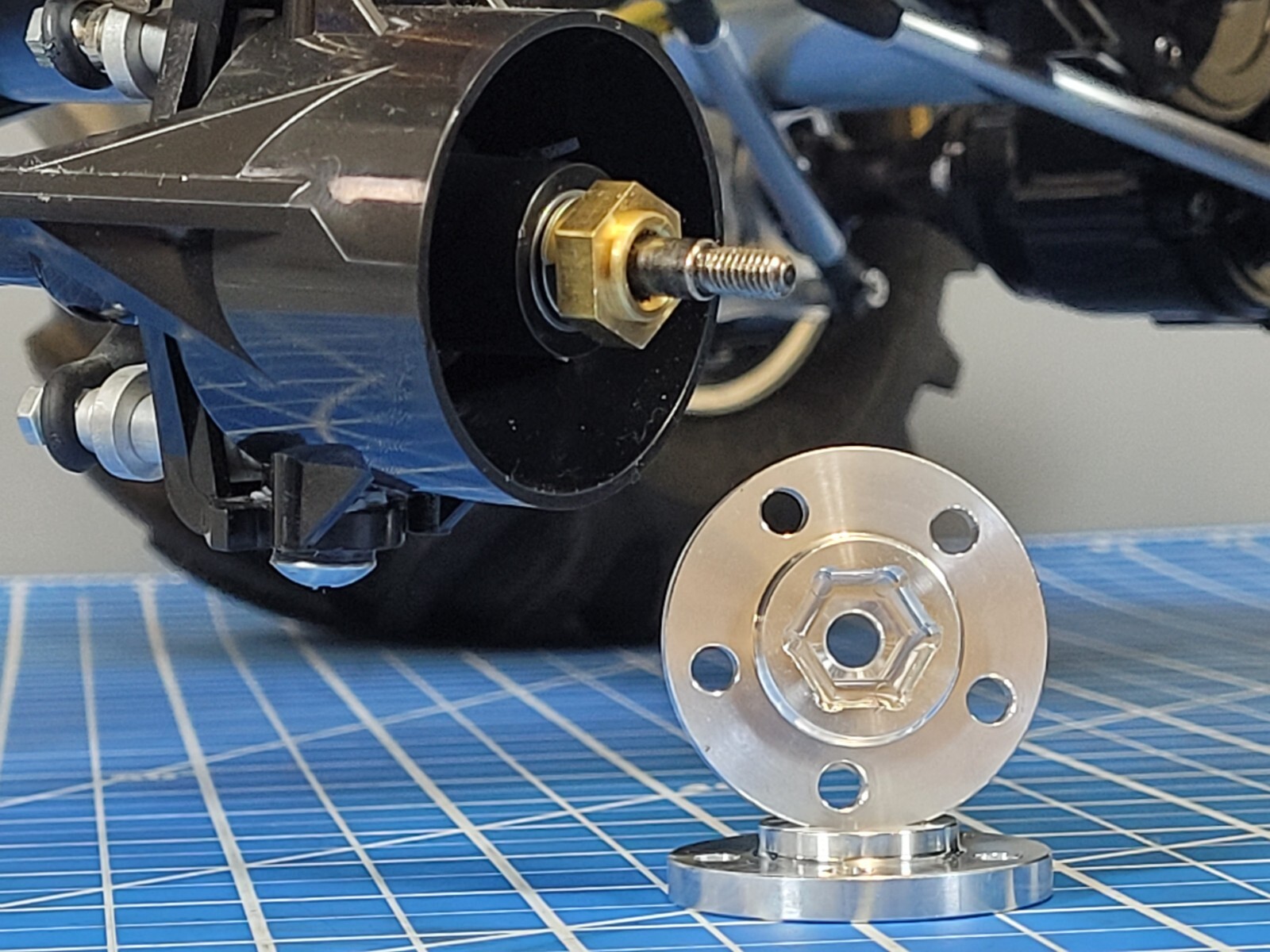 Pair Aluminum -2mm Offset Wheel hub Adapter Tamiya 1/10 Clodbuster ...