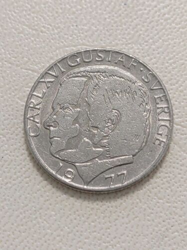 1977 - Sweden - Sverige - Carl Gustaf XVI - 1 KR - 1 Krona Coin T155 | eBay