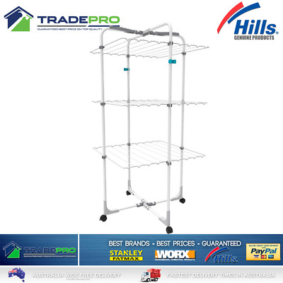 Hills Premium Clothes Airer 3 Tier 19.2m Genuine Portable Clothesline ...