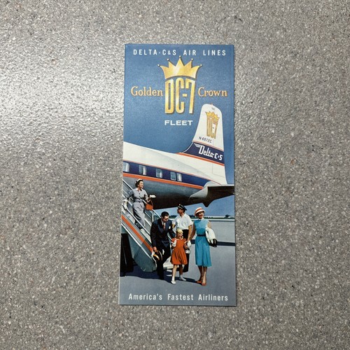 Vintage Delta Airlines DC-7 Golden Crown Advertising Brochure | eBay
