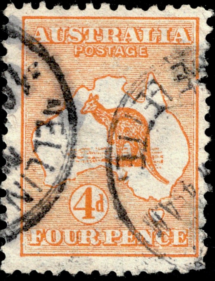 4d ORANGE KANGAROO: “WELLINGTON NZ" - "LOOSE-LETTER" POSTMARK | eBay