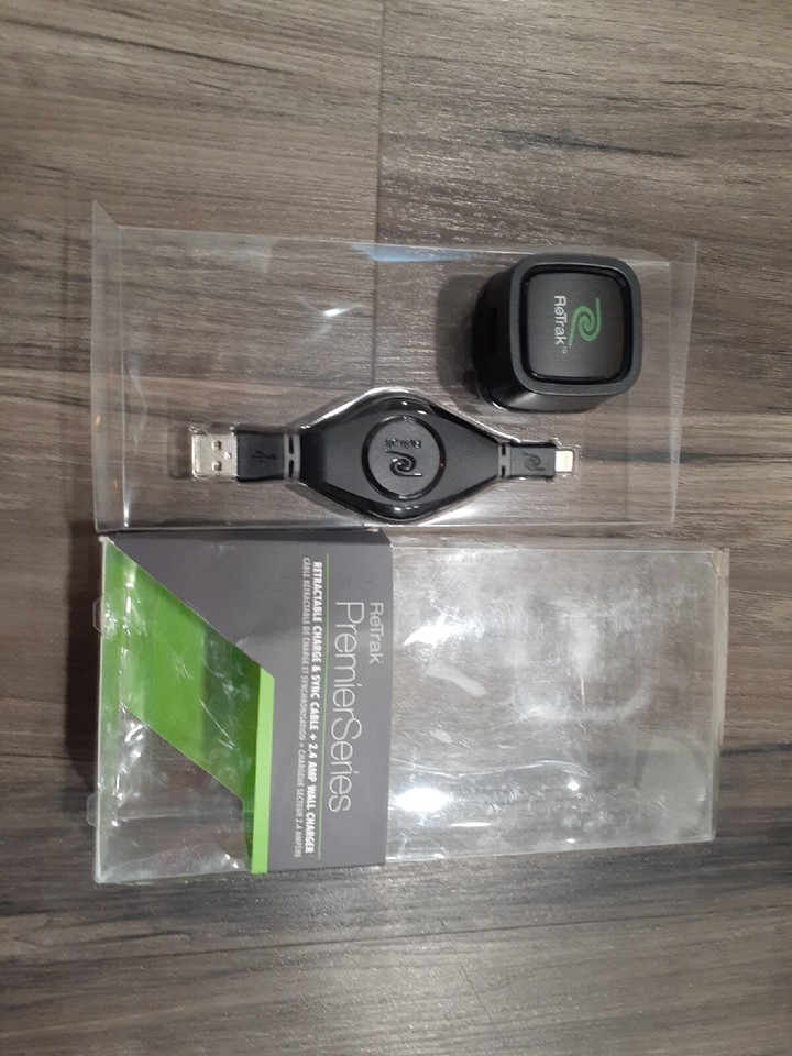 NEW ReTrak Retractable Charge Sync Micro-USB Cable + Wall Charger 12W ...