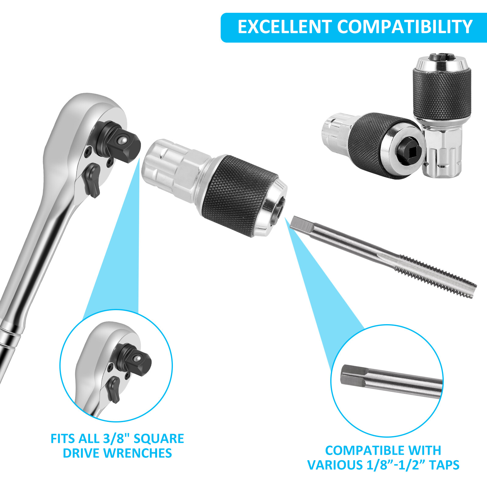 2Pcs Tap Socket Set M6-M12 Chrome Vanadium Steel Tap Extractor Socket ...