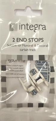 2 CURTAIN TRACK END STOPS Integra Monorail / Decorail STOPPERS Genuine ...