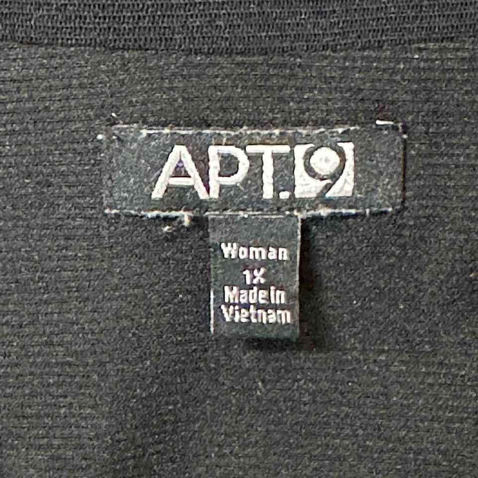 Apt 9 Black Paisley Top size 1x Stretch Sheer sleeve RN 73277 | eBay