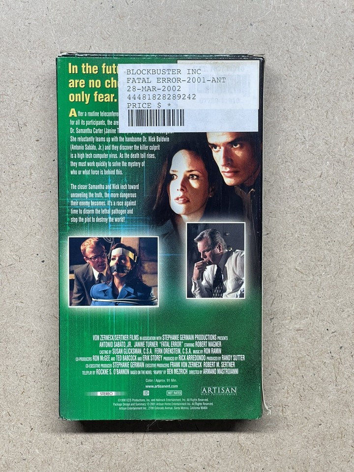 Fatal Error VHS Artisan Home Entertainment 2001 Vintage Holographic ...