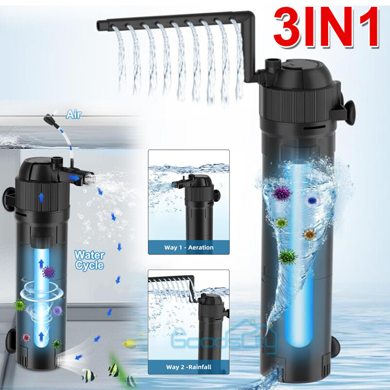 200 Gallon Internal Aquarium Fish Tank UV Sterilizers Filter Oxygen ...