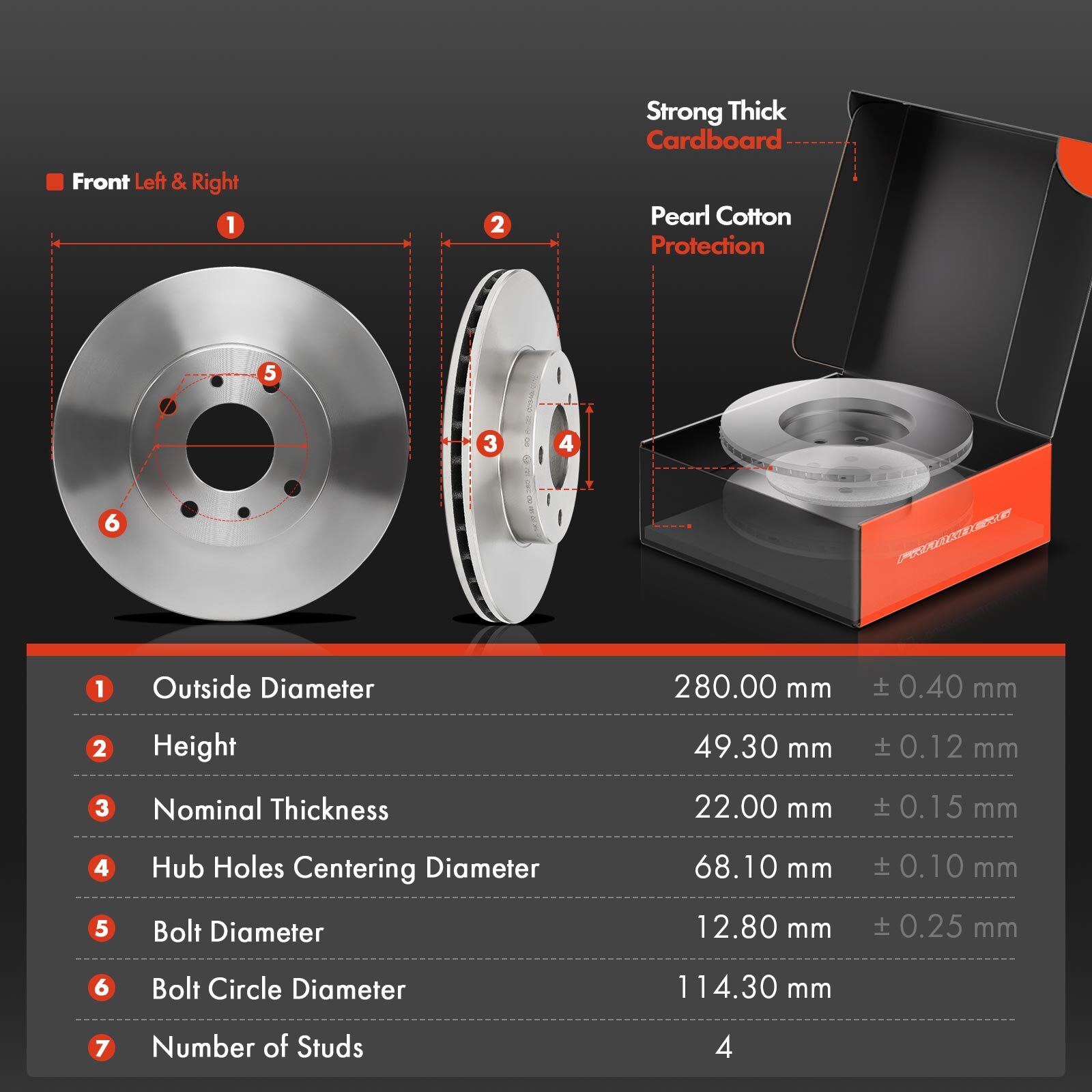 Brake Discs & Brake Pads Front 280mm for Nissan Almera Mk II N16 ...