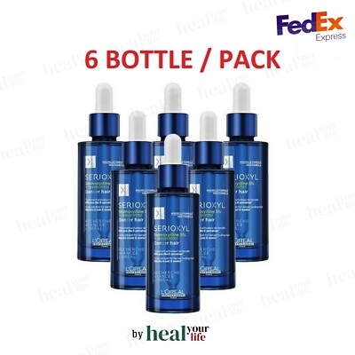 6 LOT L'Oreal Serioxyl Denser Hair Serum 90ml (6 x 90 ml) (NEW FORMULA ...