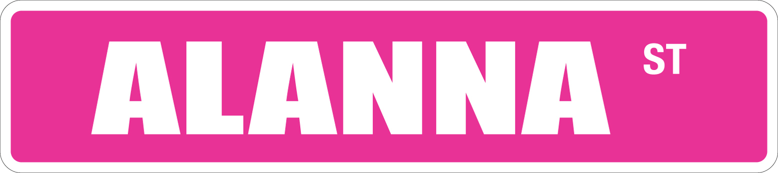 *Aluminum* Alanna 4" x 18" Metal Novelty Street Sign SS 197 | eBay