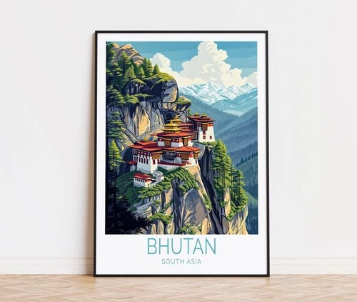 Bhutan South Asia Travel Poster, South Asia Wall Art, Bhutan Print | eBay