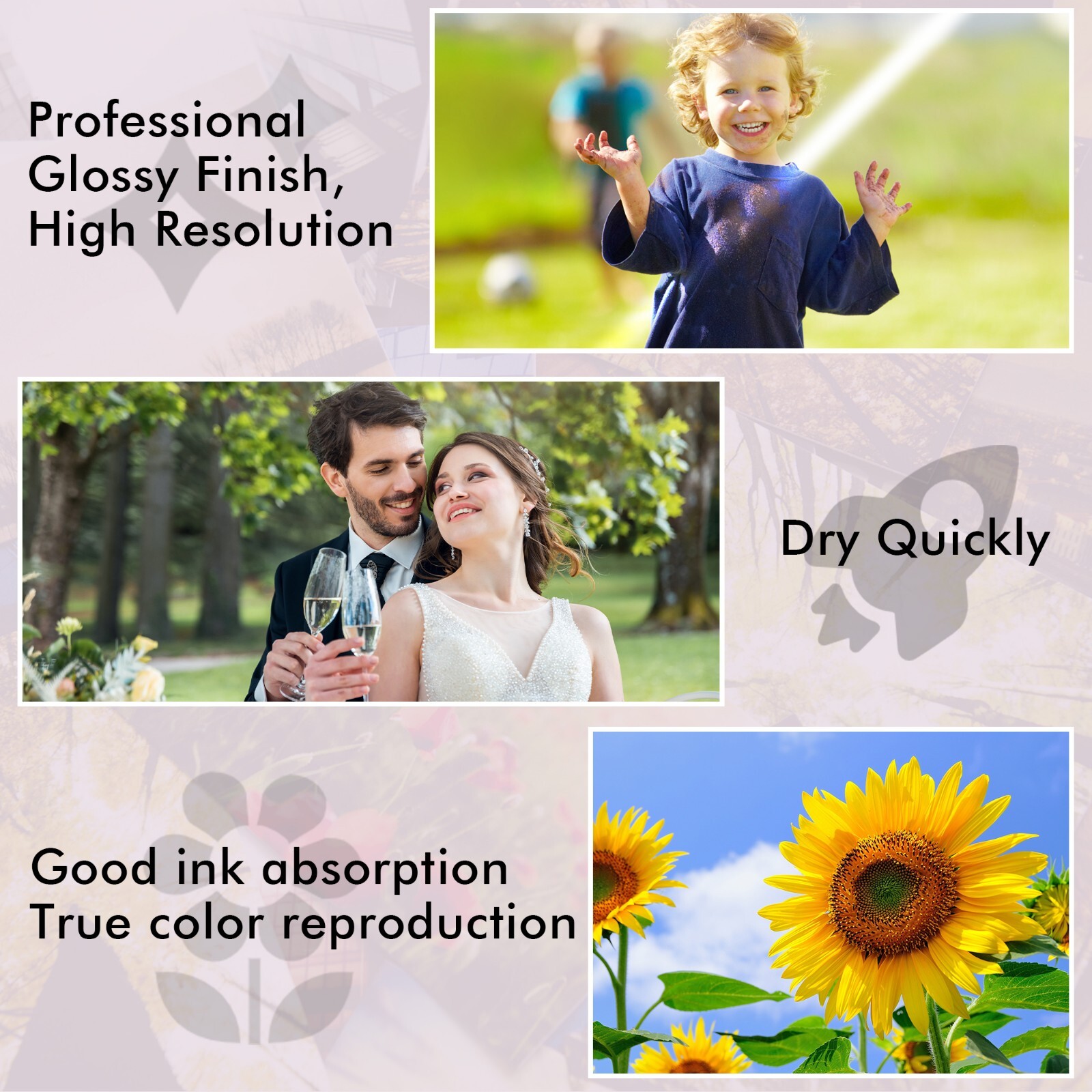 Lot 100-300 Sheet Premium Glossy Photo Paper 5x7 48lb Inkjet Printer ...