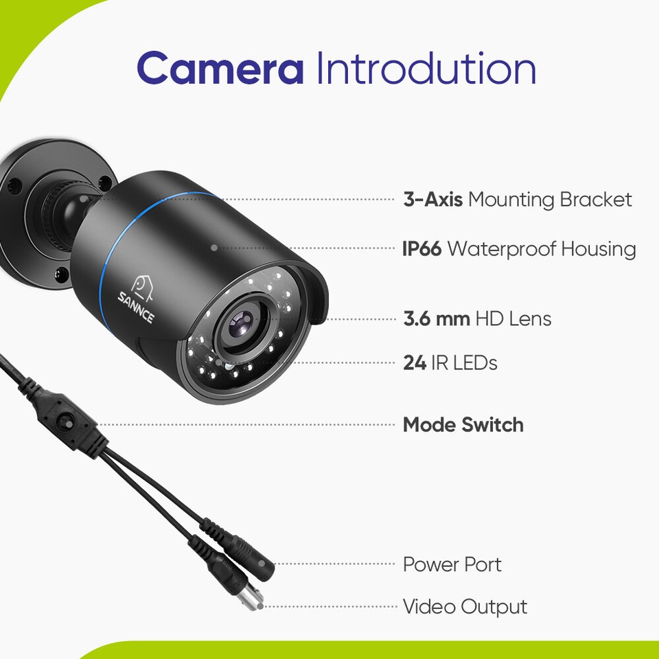 SANNCE 4IN1 HD 1080P Video Outdoor CCTV Security Camera 100ft EXIR ...