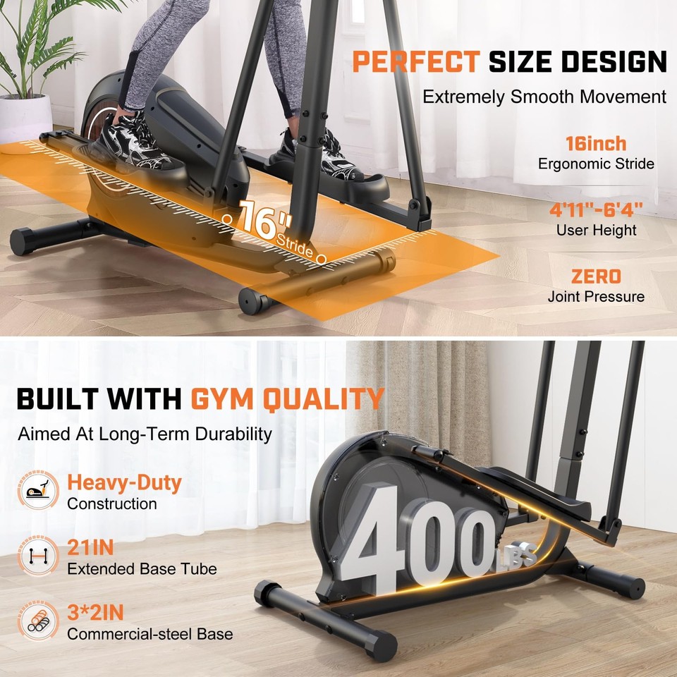 Elliptical Exercise Machine Ultra-Silent Magnetic Elliptical Training ...