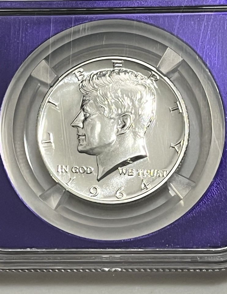 1964 Kennedy Proof Half Dollar NGC PF69 90% Silver Purple Trader Bea ...