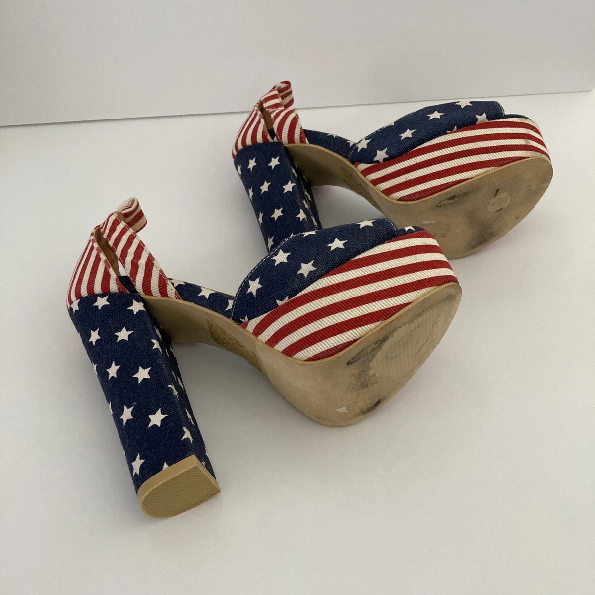 American Flag Wedge Shoes