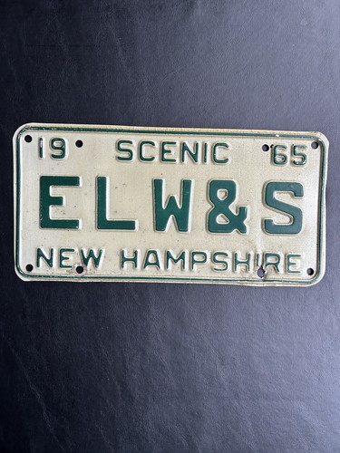 1965 New Hampshire License Plate Personalized Vanity ELW&S | eBay