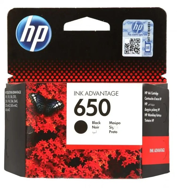 HP 650 Black Original Deskjet Ink Advantage Cartridge Cz101ae Genuine ...