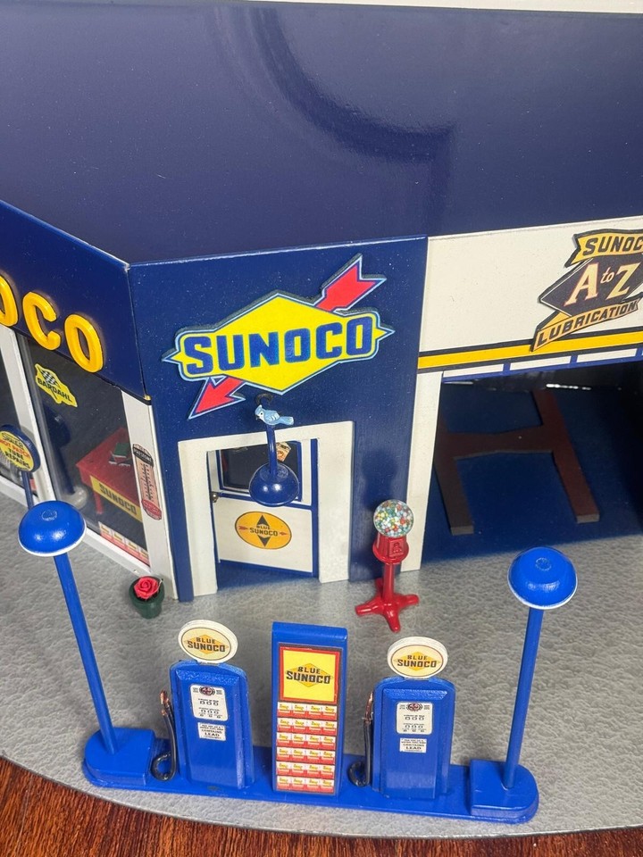 Vintage Sunoco 2 Pump Gas Station Diorama | eBay