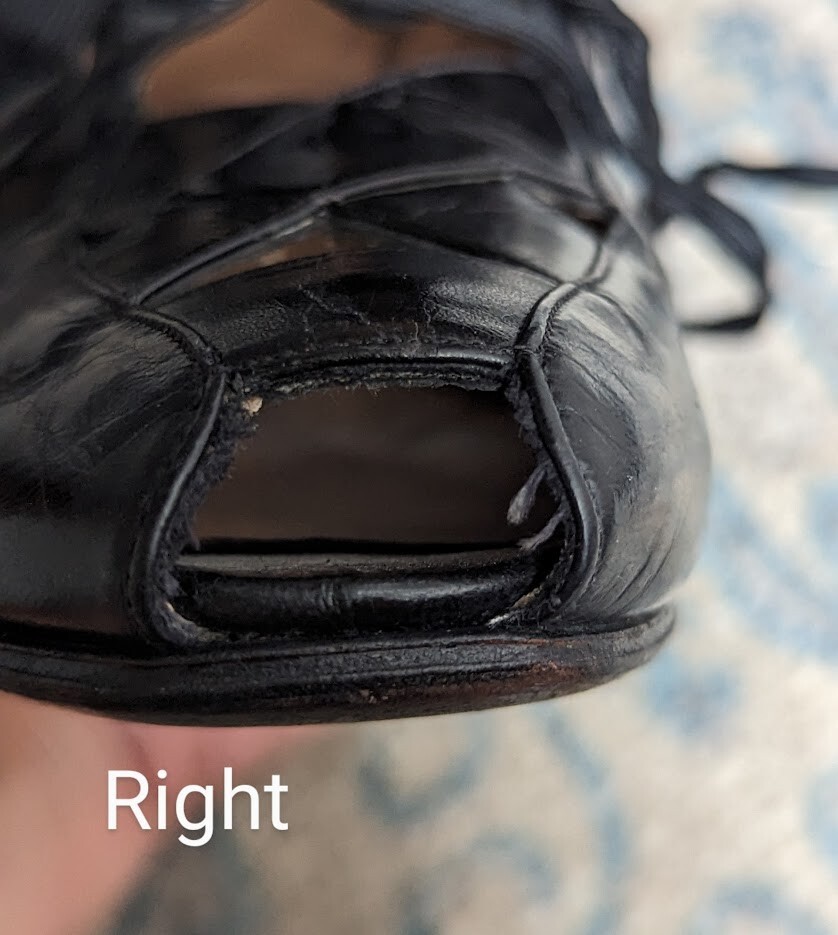 Vintage 40s Open Toe Shoes Supple Leather Narrow 9/10 AAA Dickerson ...