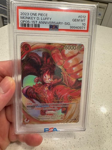 PSA 10 Luffy ST01-012 OP-05 Eiichiro Oda Signature One Piece TCG ...